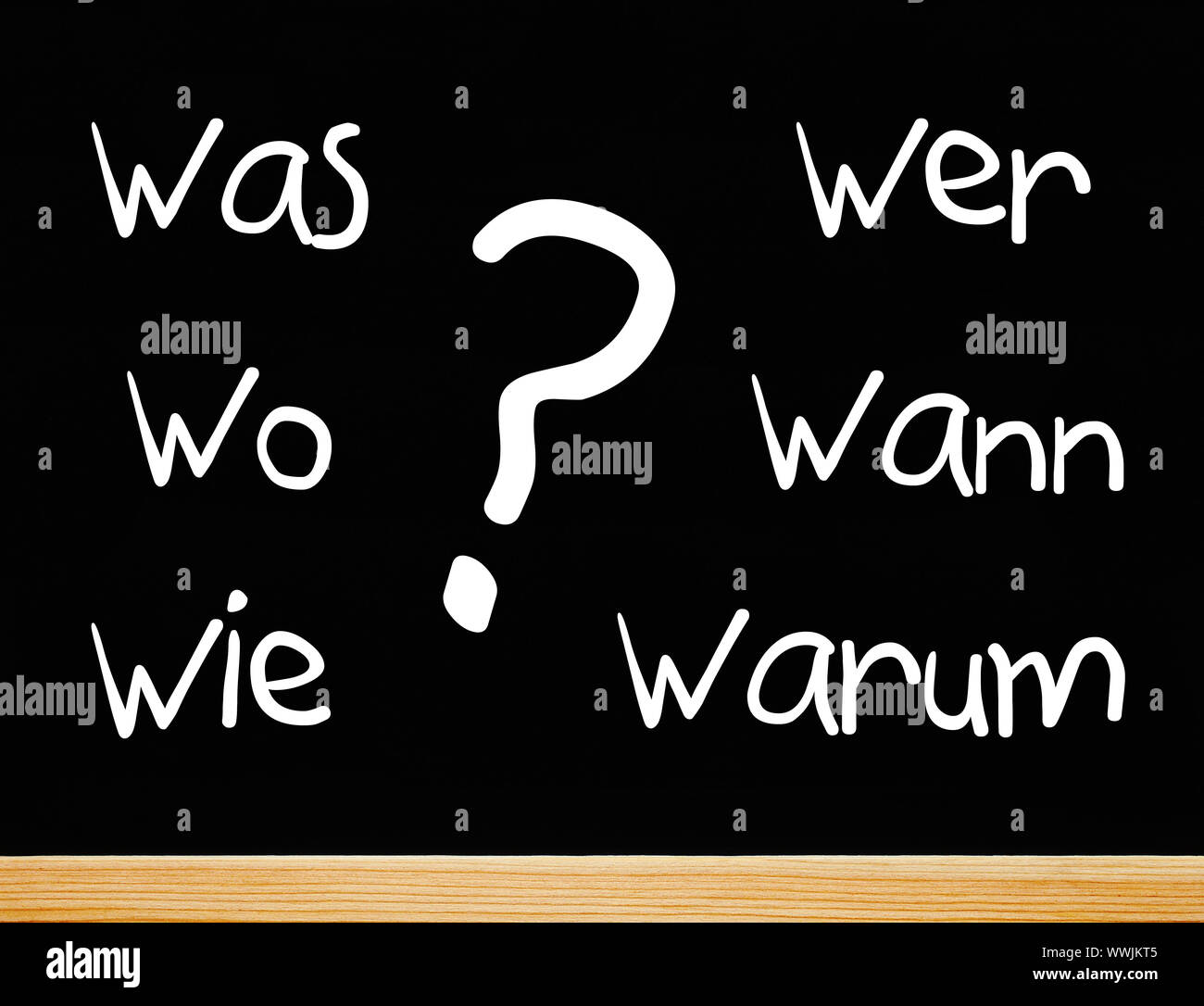 The 6 W questions - with question mark Stock Photo - Alamy