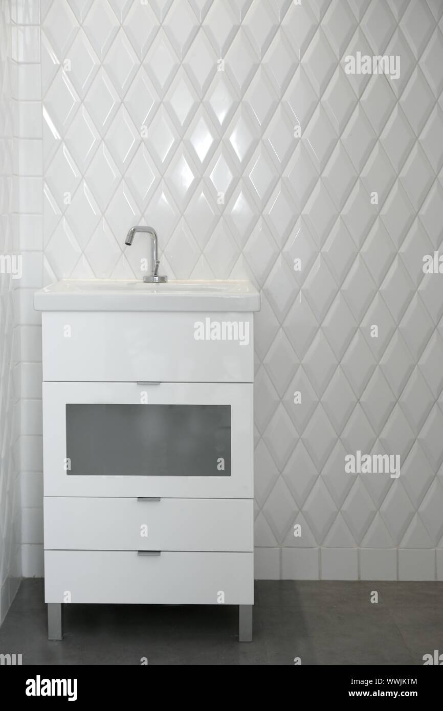 toilet sink in a white room diamond shape tiles modern vintage bathroom ...