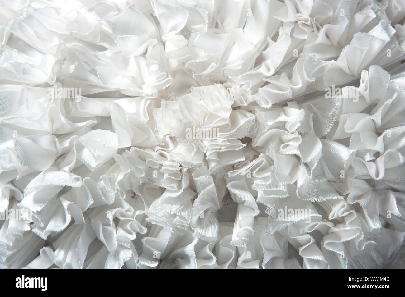 ruffled fabric pleated fashion texture background in white Stock Photo ...