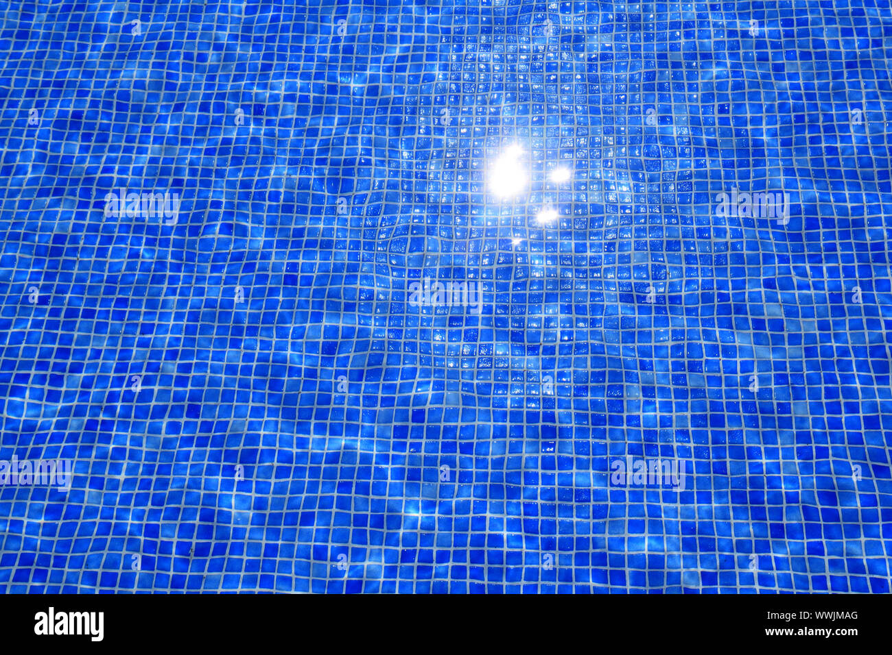 blue tiles swimming pool water reflection texture Stock Photo - Alamy