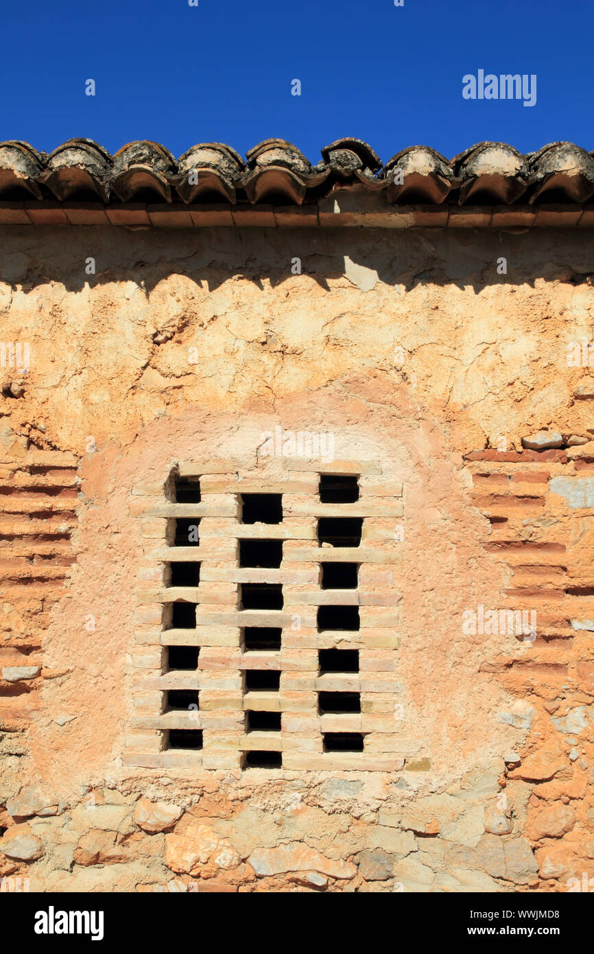 bricks window in masonry wall ancient architecture detail Stock Photo ...