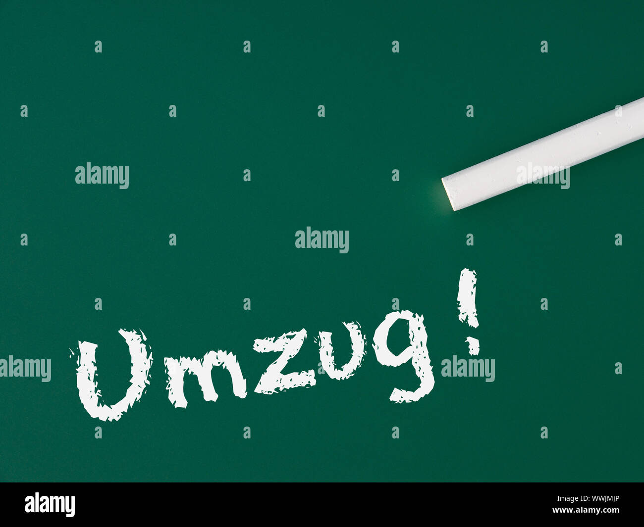 Moving - chalk board Stock Photo - Alamy