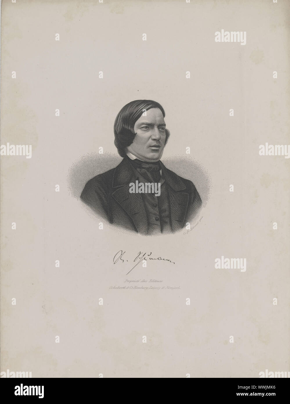 Portrait of the Composer Robert Schumann (1810-1856), c. 1840. Private ...