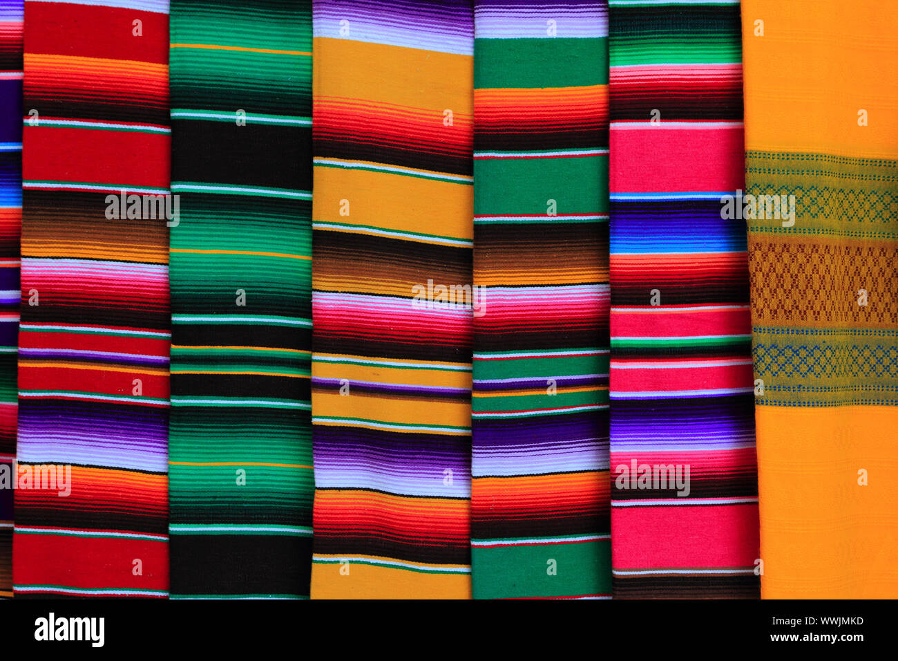 Mexican serape fabric colorful pattern texture background Stock Photo ...