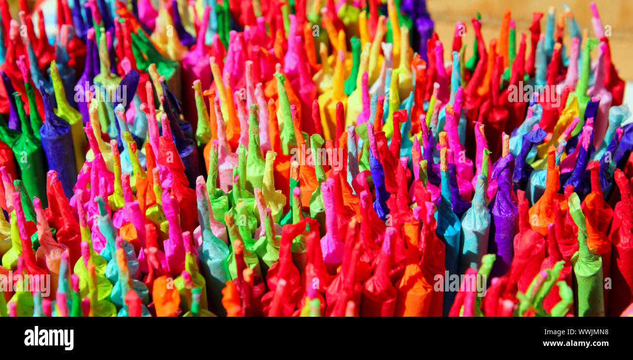 colorful firecrackers handmade traditional Mexico fireworks Stock Photo ...