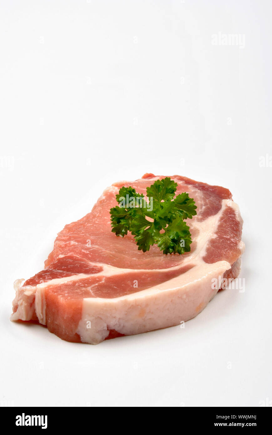 fresh organic beef shin steak and white background Stock Photo - Alamy