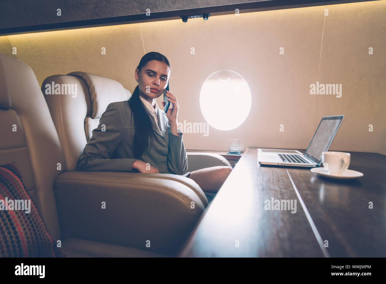 Rich woman private jet hi-res stock photography and images - Alamy