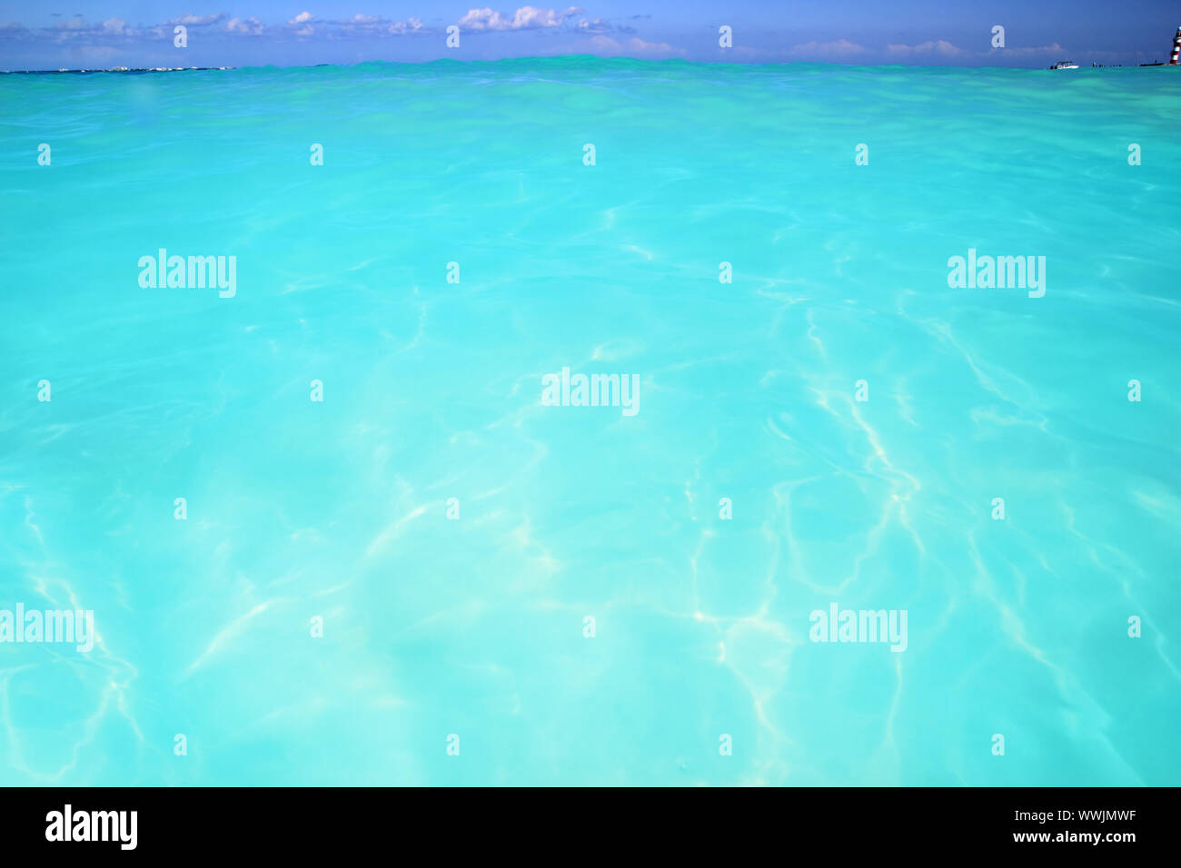 beautiful caribbean wave turquoise water high horizon Stock Photo - Alamy