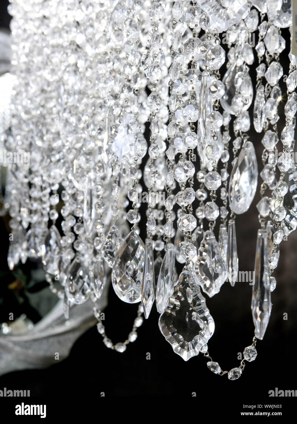 crystal strass lamp white over black background luxury interior design ...