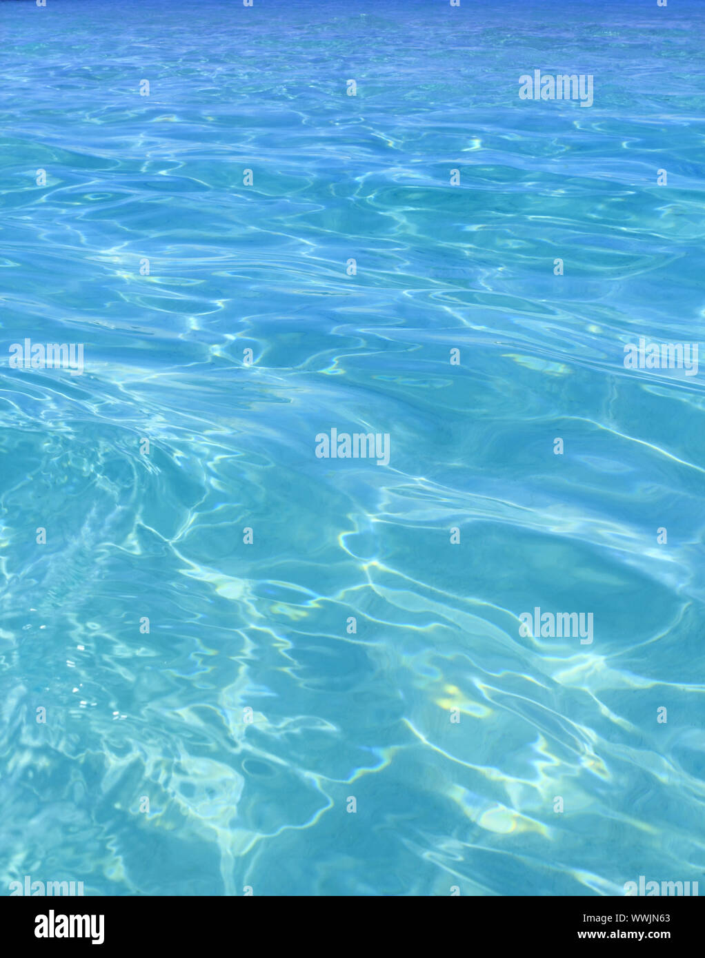 tropical perfect turquoise blue beach water caribbean perspective Stock ...