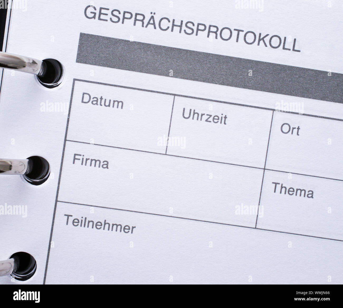 minutes of conversation - notebook Stock Photo - Alamy