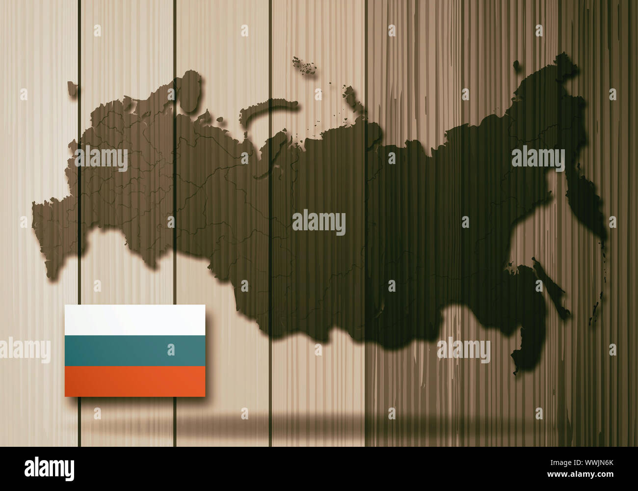Russia map and flag of Russia, wooden background Stock Photo - Alamy