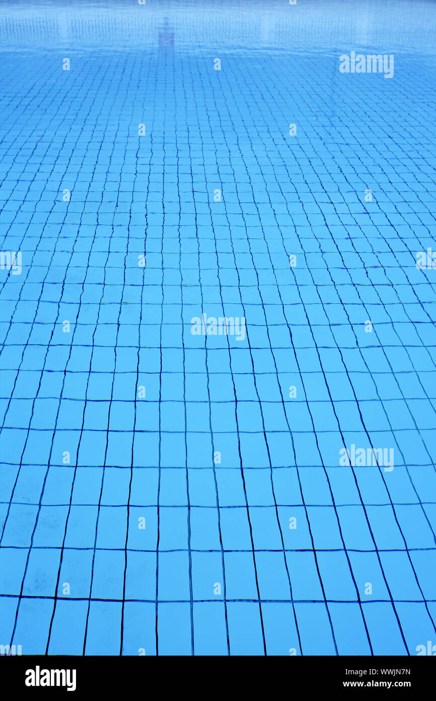 blue tiles pool vertical perspective summer vacation Stock Photo - Alamy