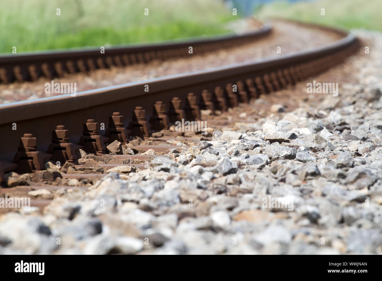 Single-track railway line in rural areas, Bavaria Stock Photo - Alamy