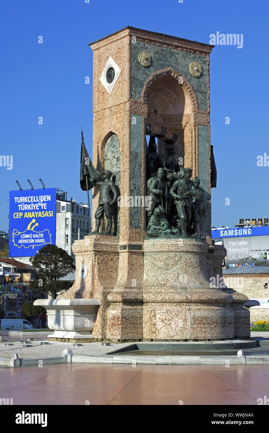Monument of the Republic, Taksim Square, Istanbul Stock Photo - Alamy