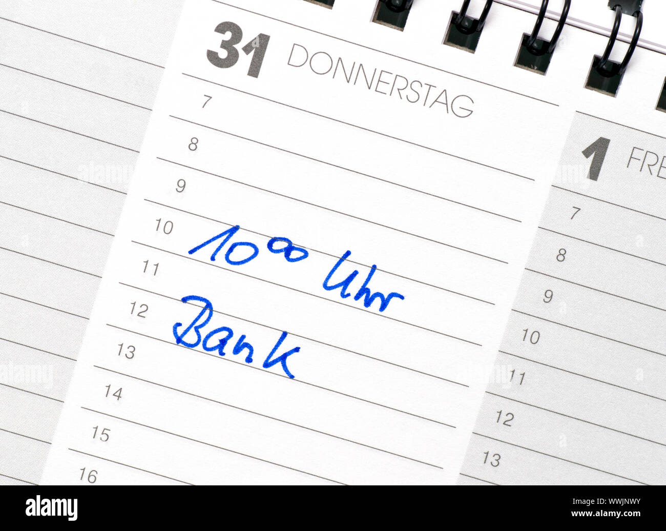 Bank Date - Calendar Stock Photo - Alamy