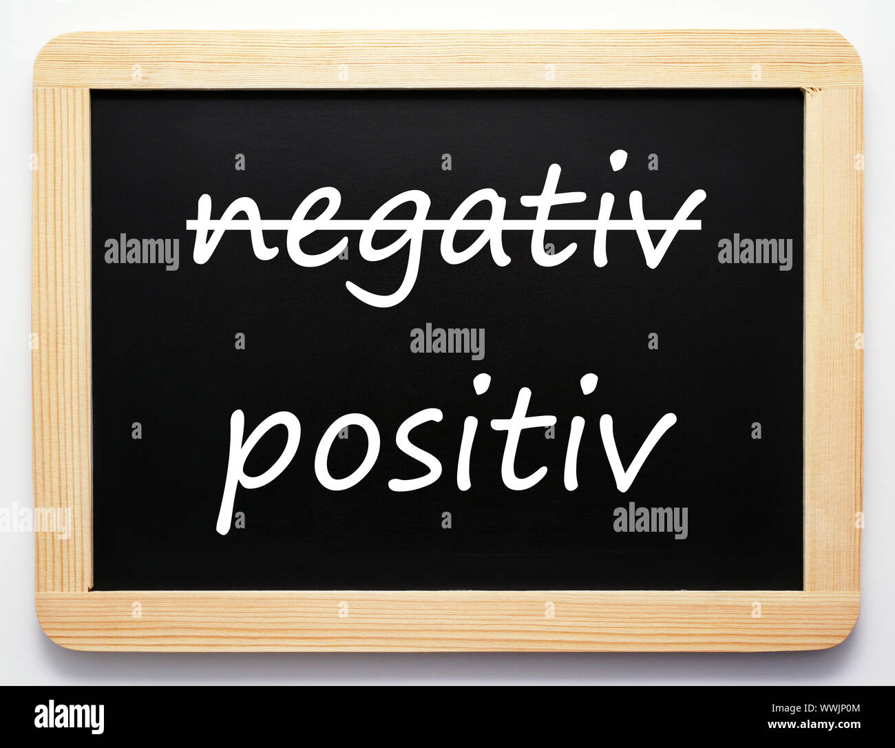 positive / negative - chalk board Stock Photo - Alamy