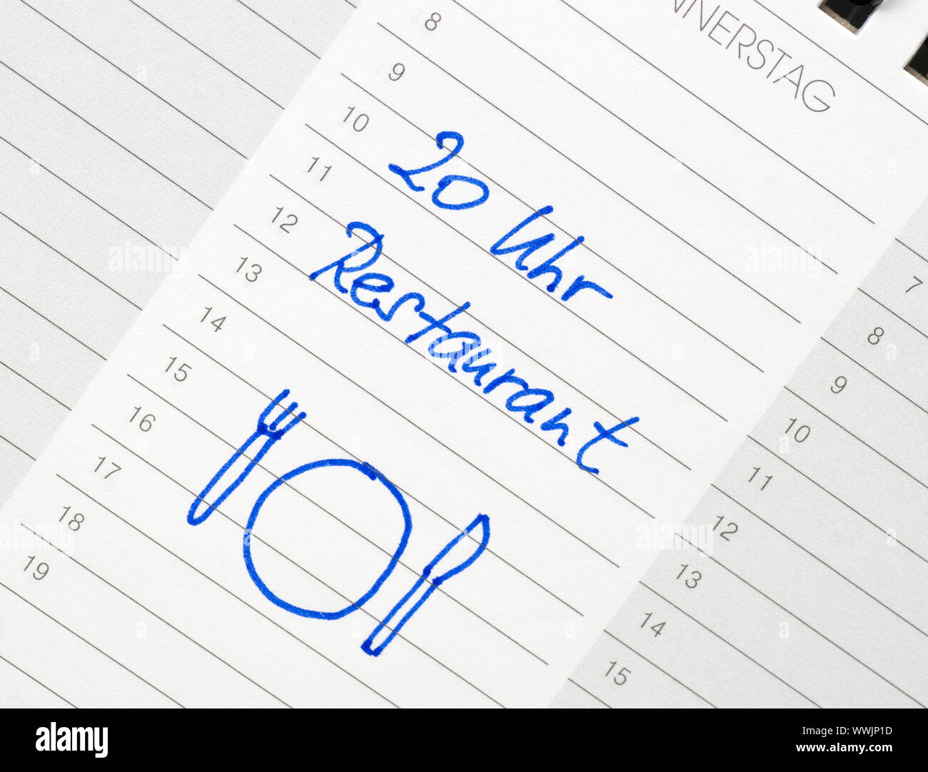 Restaurant calendar hi-res stock photography and images - Alamy