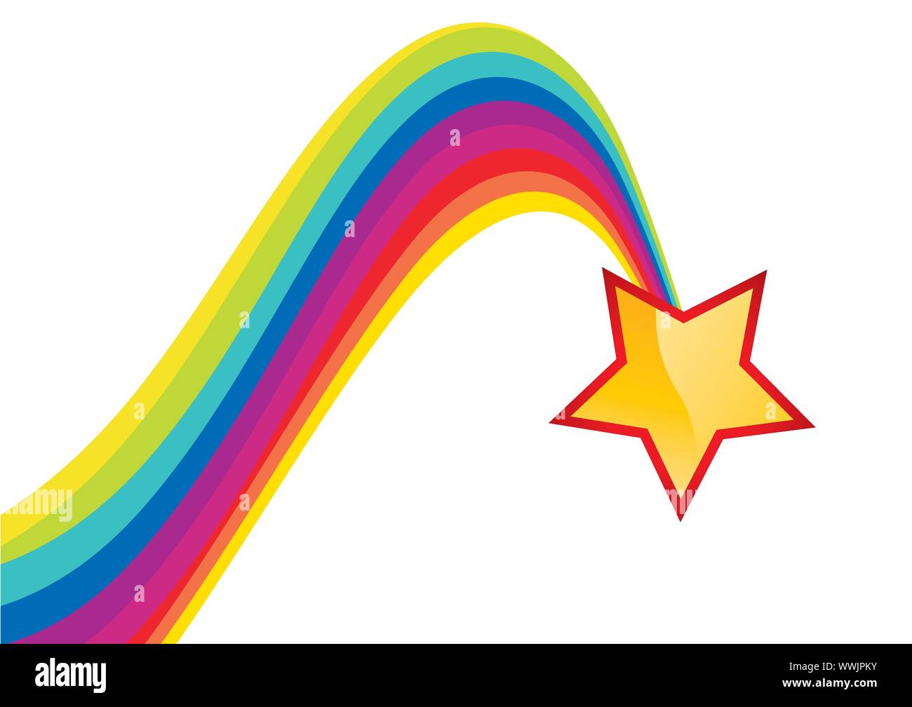 Shiny star and rainbow trail Stock Vector Image & Art - Alamy