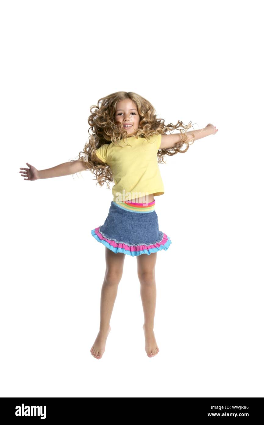 little beautiful girl jumping Stock Photo - Alamy