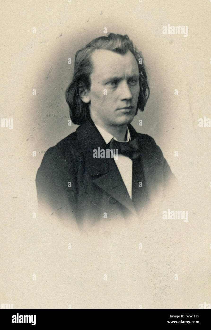 Portrait of the composer Johannes Brahms (1833-1897), ca 1863. Private ...