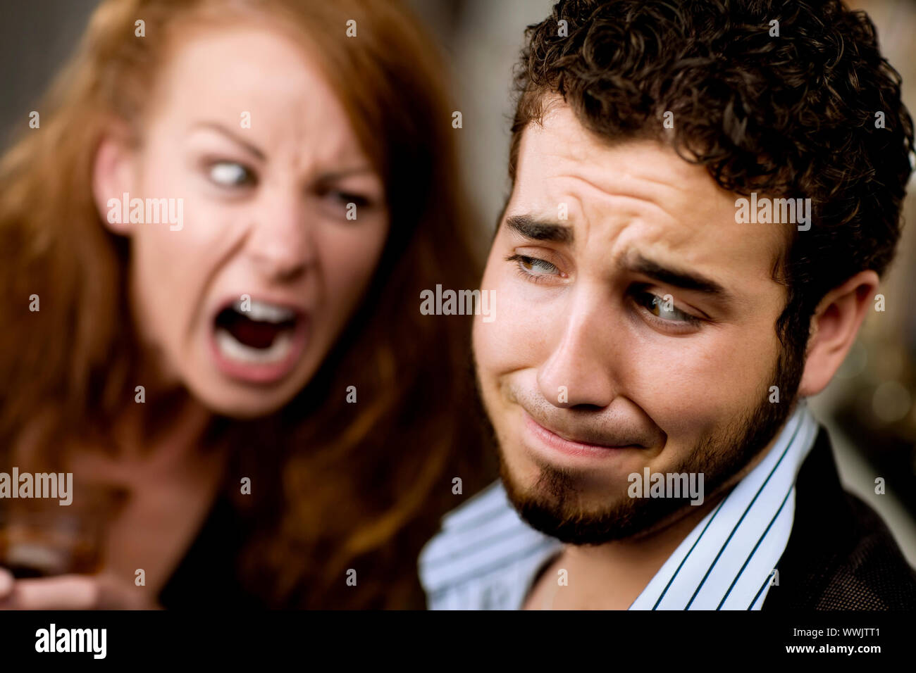 Woman man alcohol argue hi-res stock photography and images - Alamy