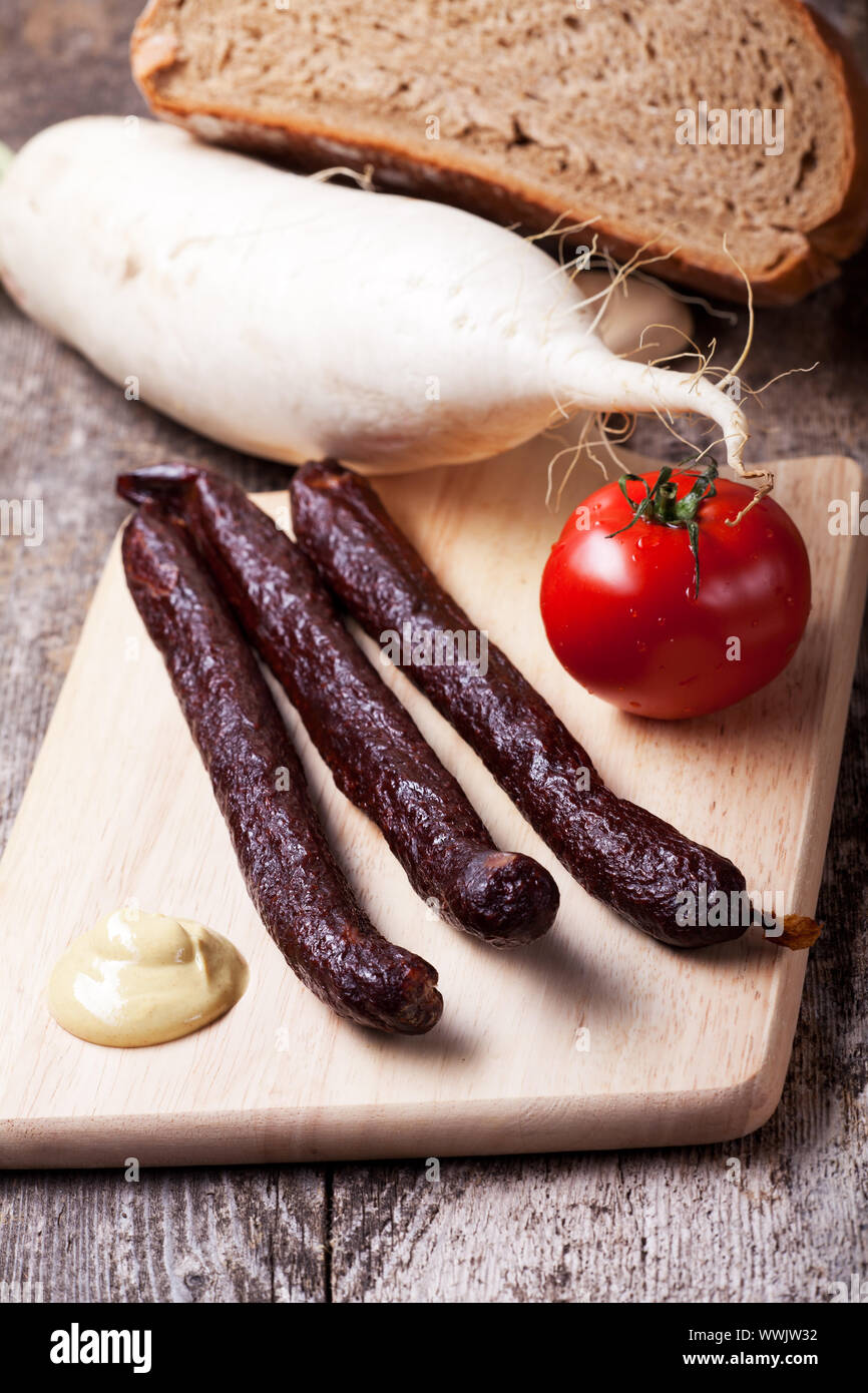 typical bavarian snack called brotzeit, south germany Stock Photo - Alamy