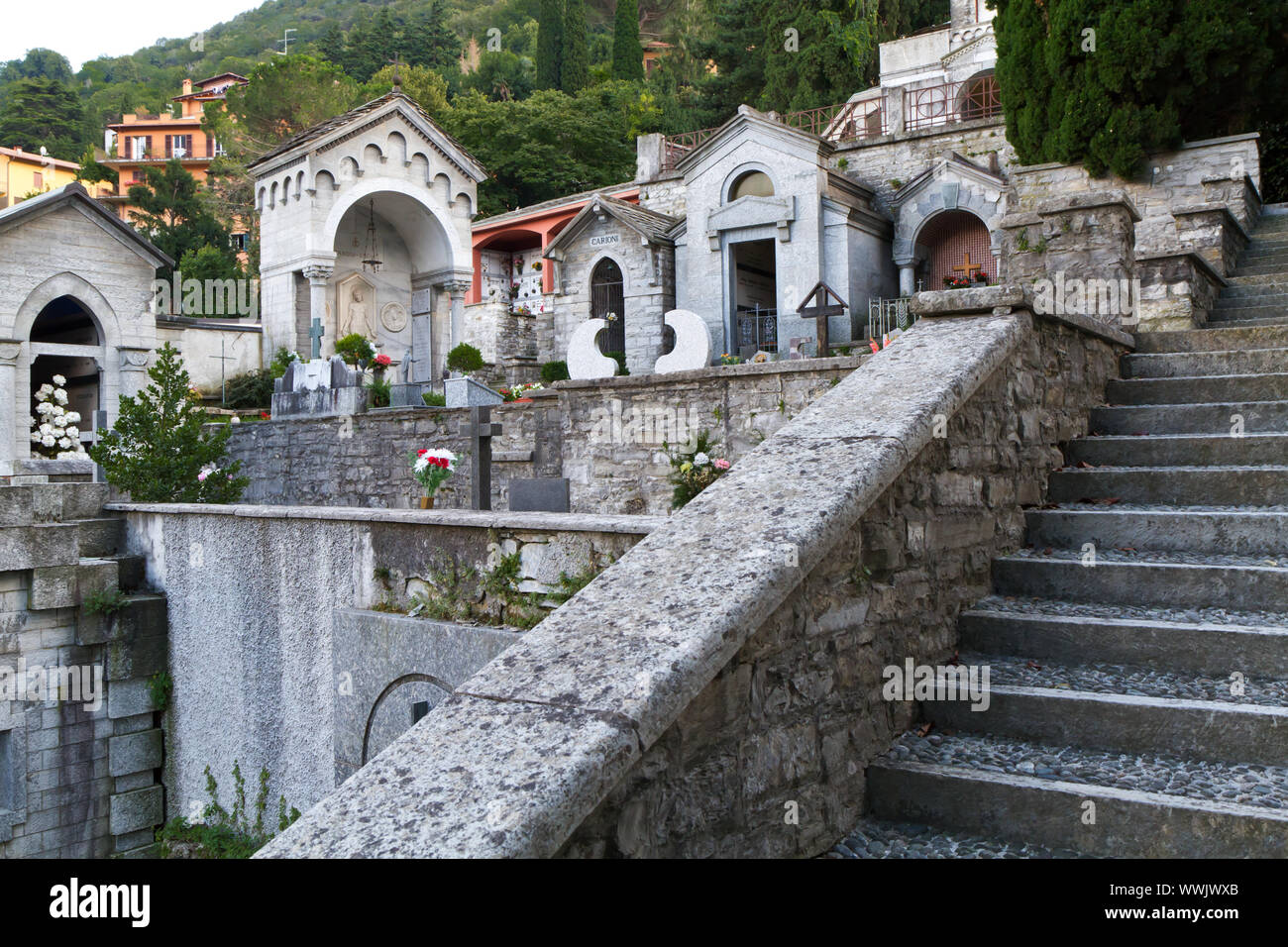 Italian cemetery at Lake Como Stock Photo - Alamy