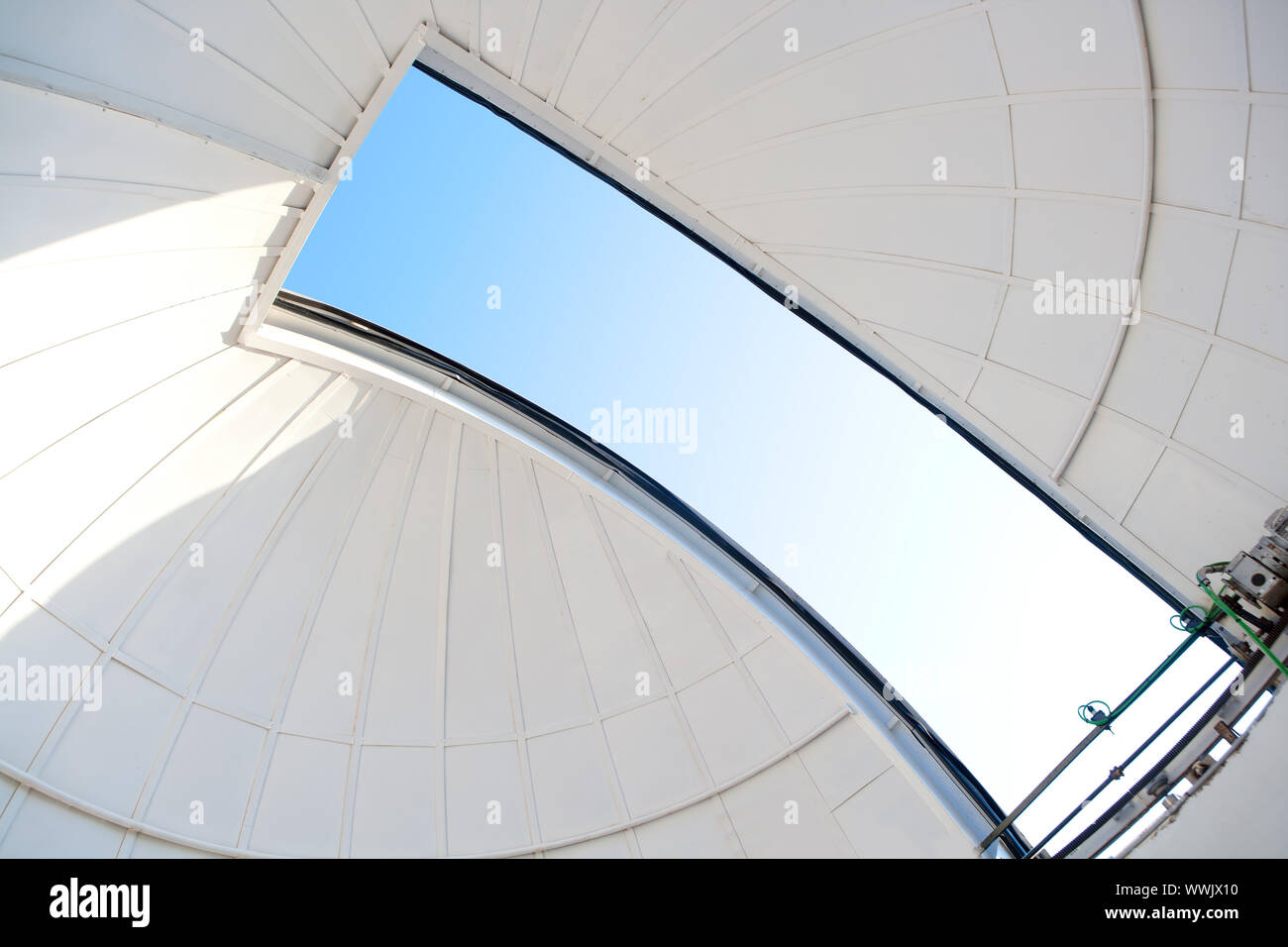 astronomical observatory indoor white dome blue sky window Stock Photo ...