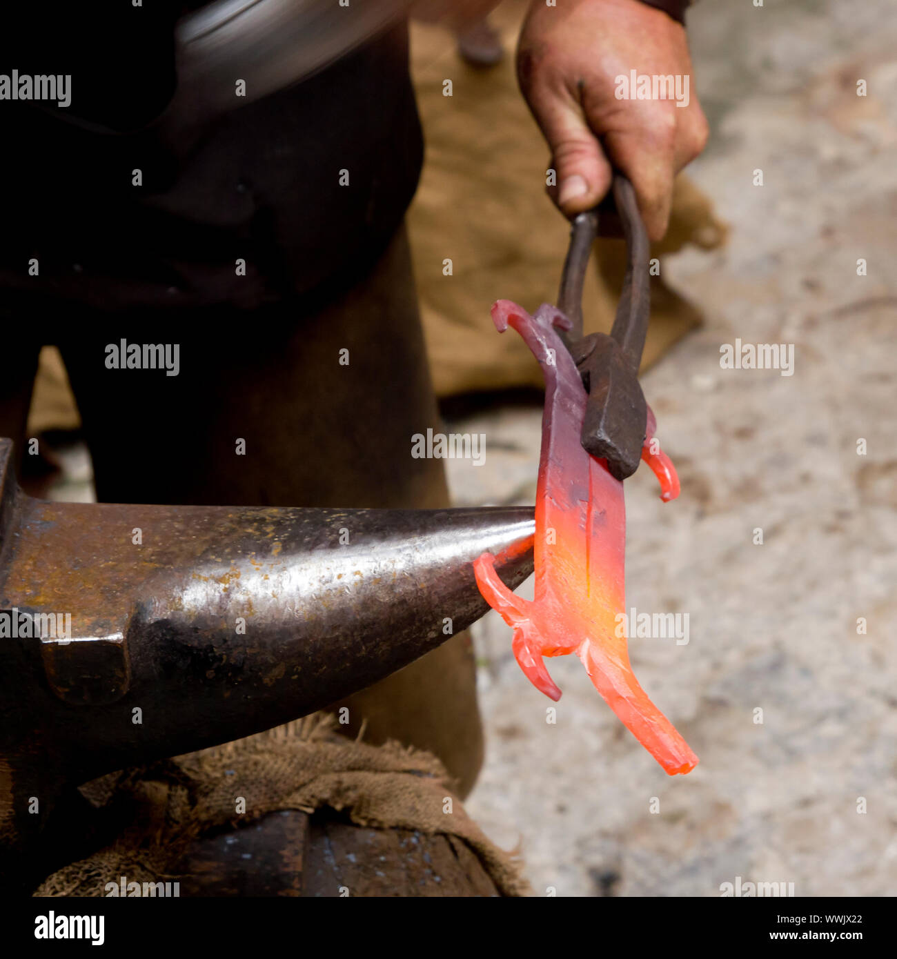 blacksmith forged iron smith anvil hammerman traditional hammer beating ...