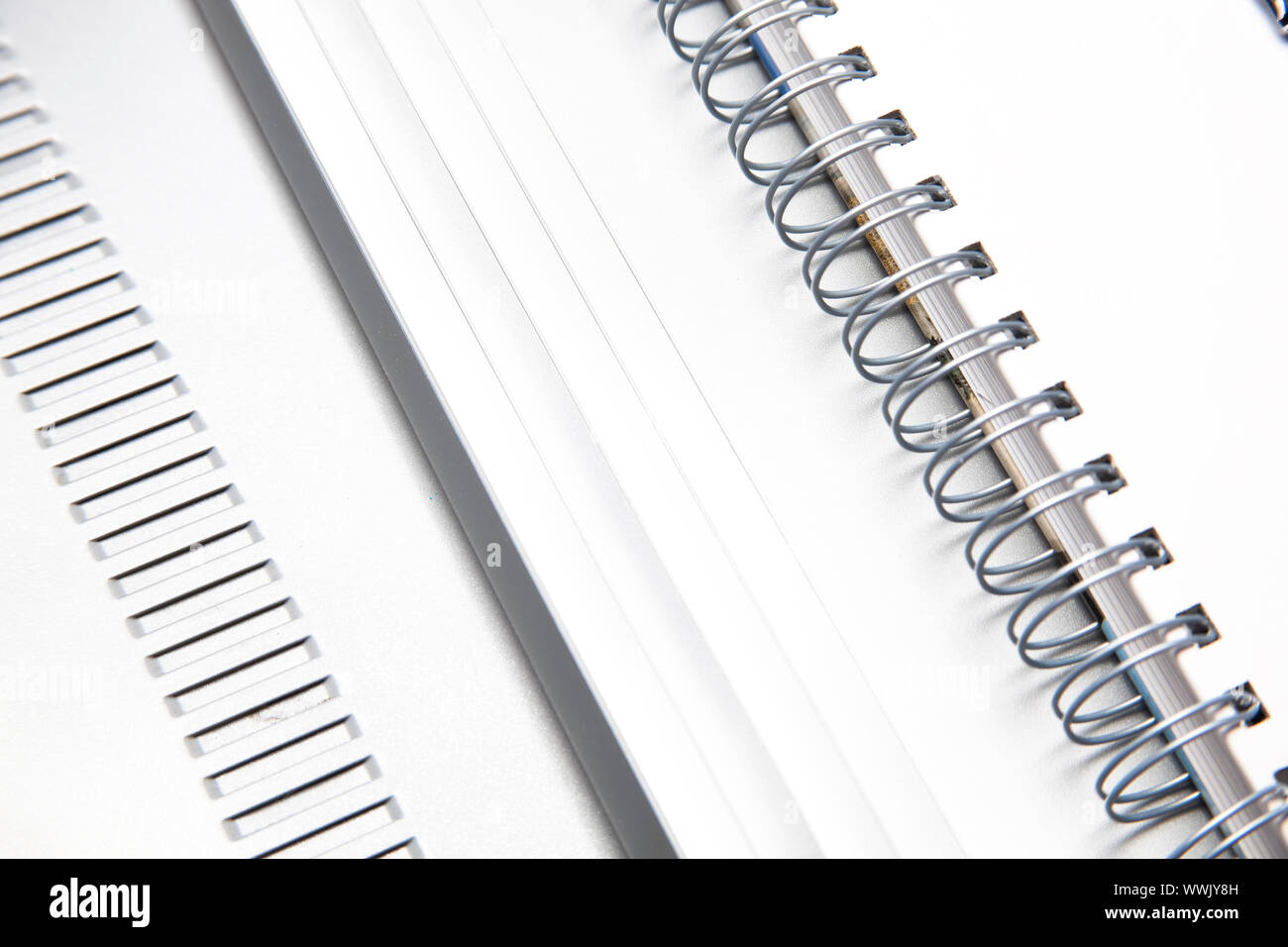 Address book with metal spiral, white paper Stock Photo - Alamy
