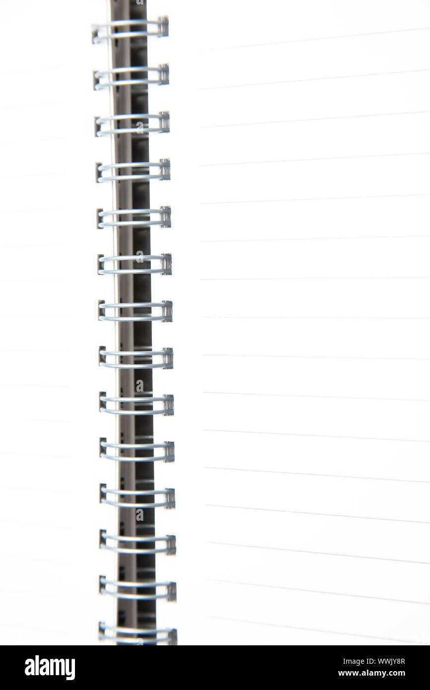 Address book with metal spiral, white paper Stock Photo - Alamy