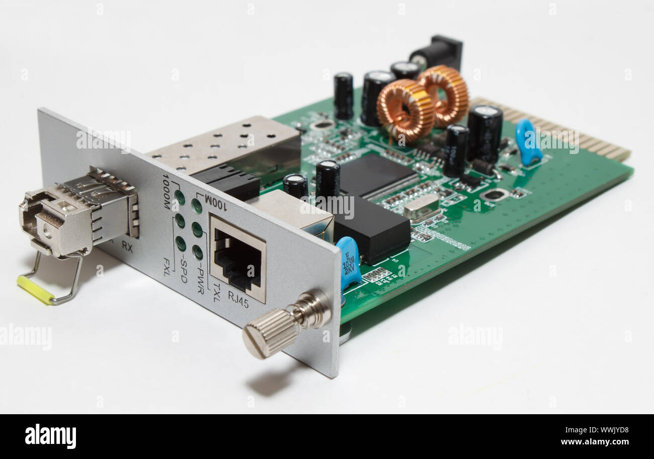 Fiber optic Media converter card for chasi with inserted SFP ...