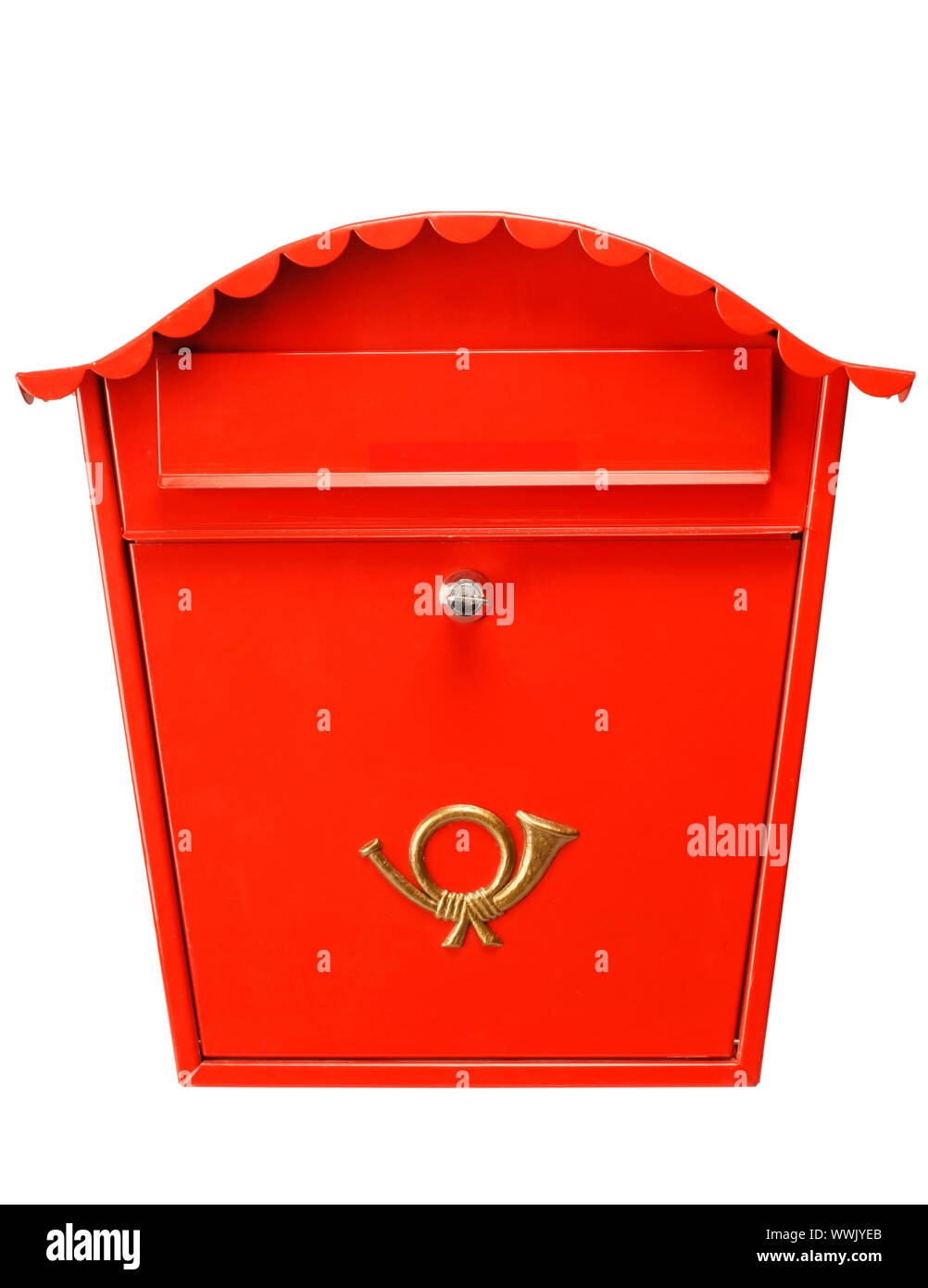 Traditional red mailbox isolated on white, shot in studio. Fantastic ...