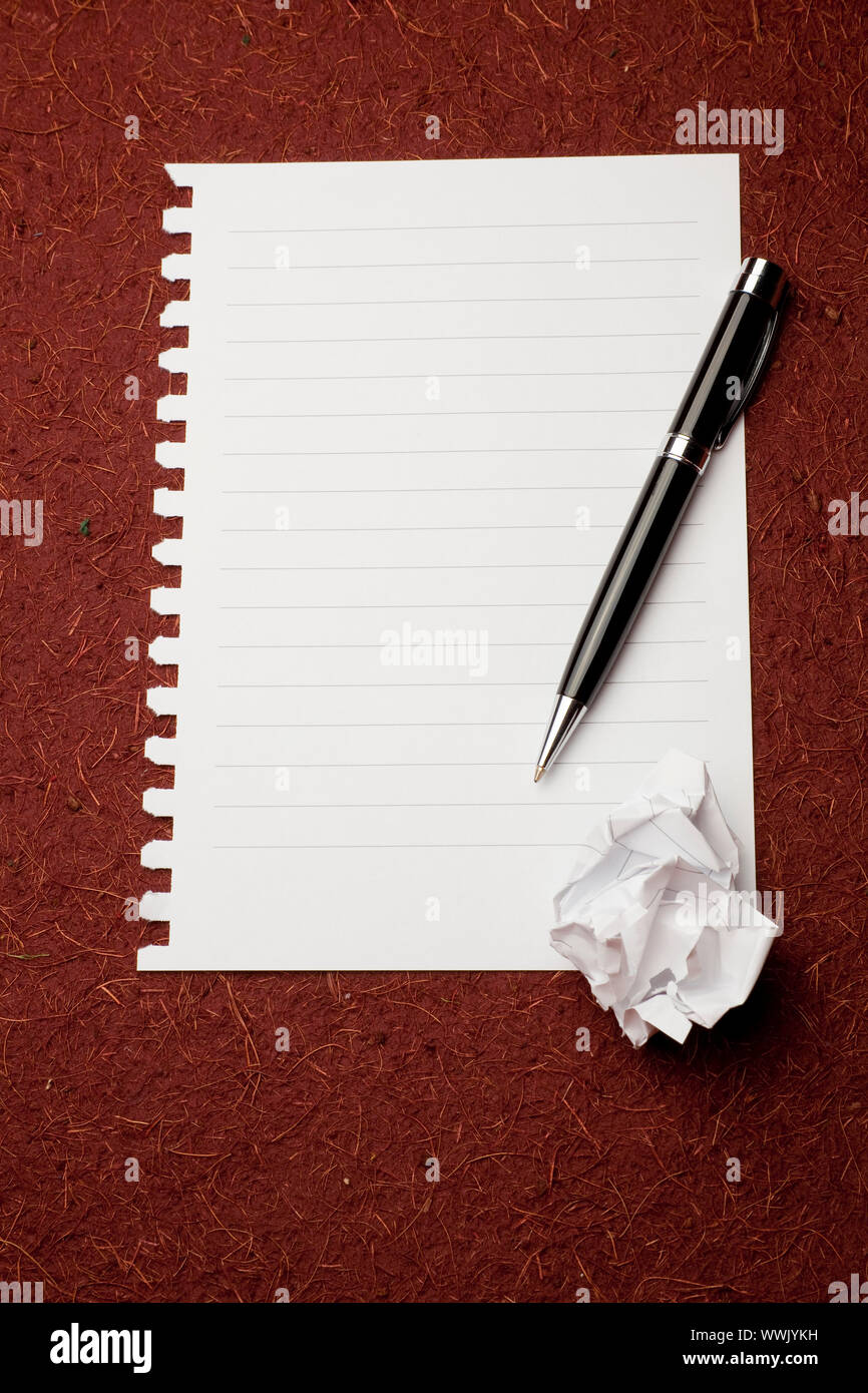 Clear paper ready for writing, pencil, background Stock Photo - Alamy