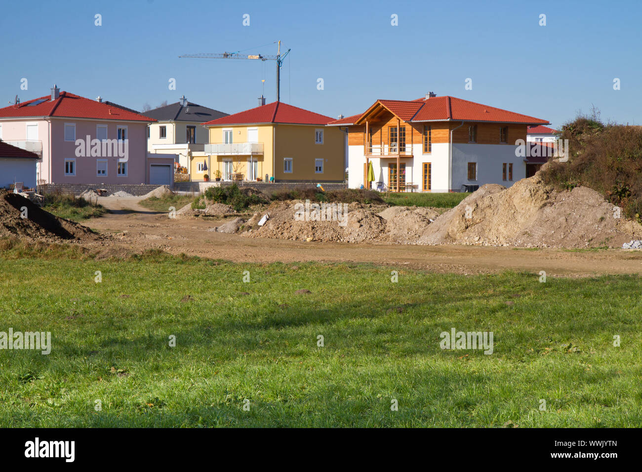 New development area in rural Bavaria Stock Photo - Alamy