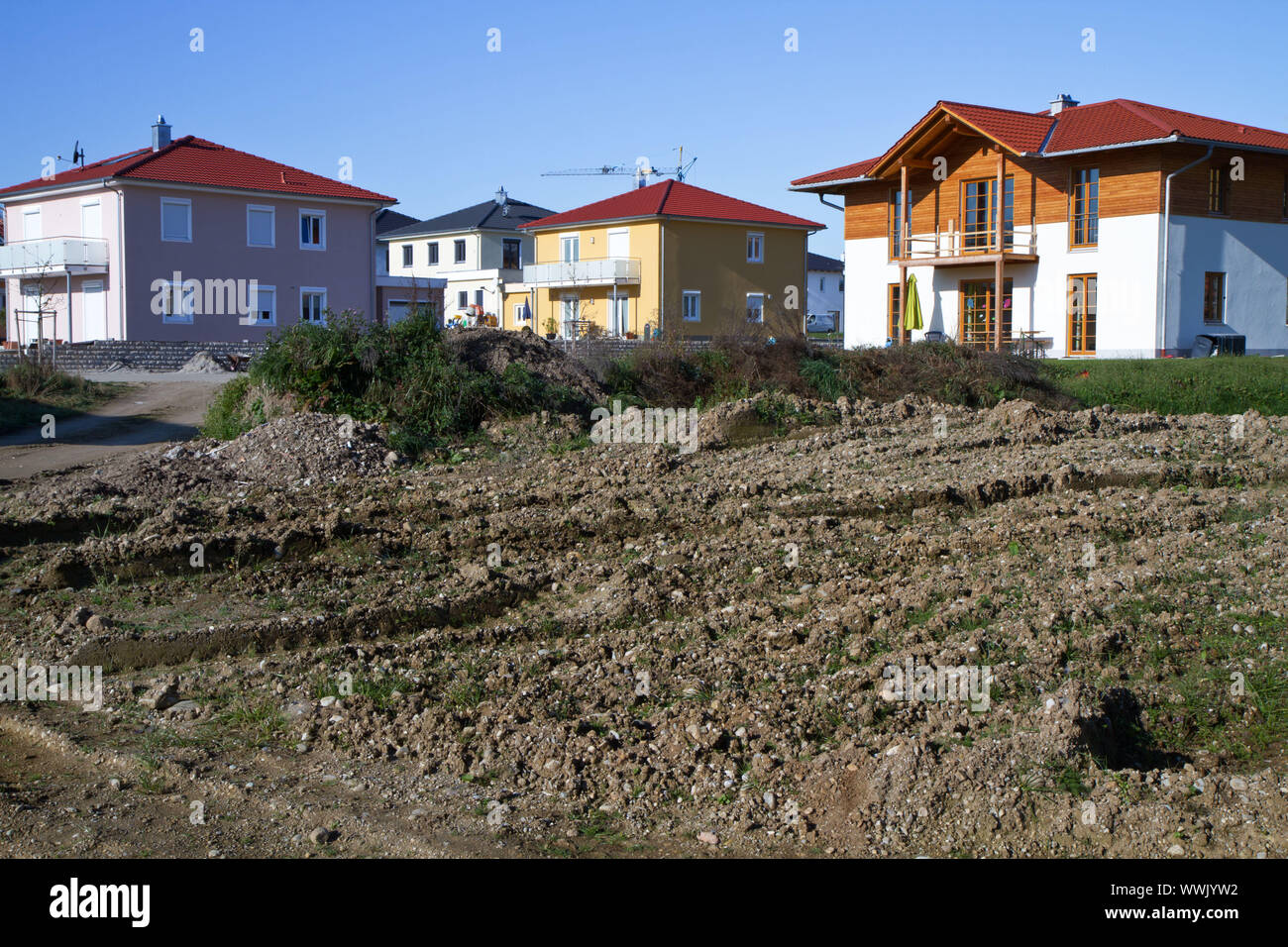 New development area in rural Bavaria Stock Photo - Alamy