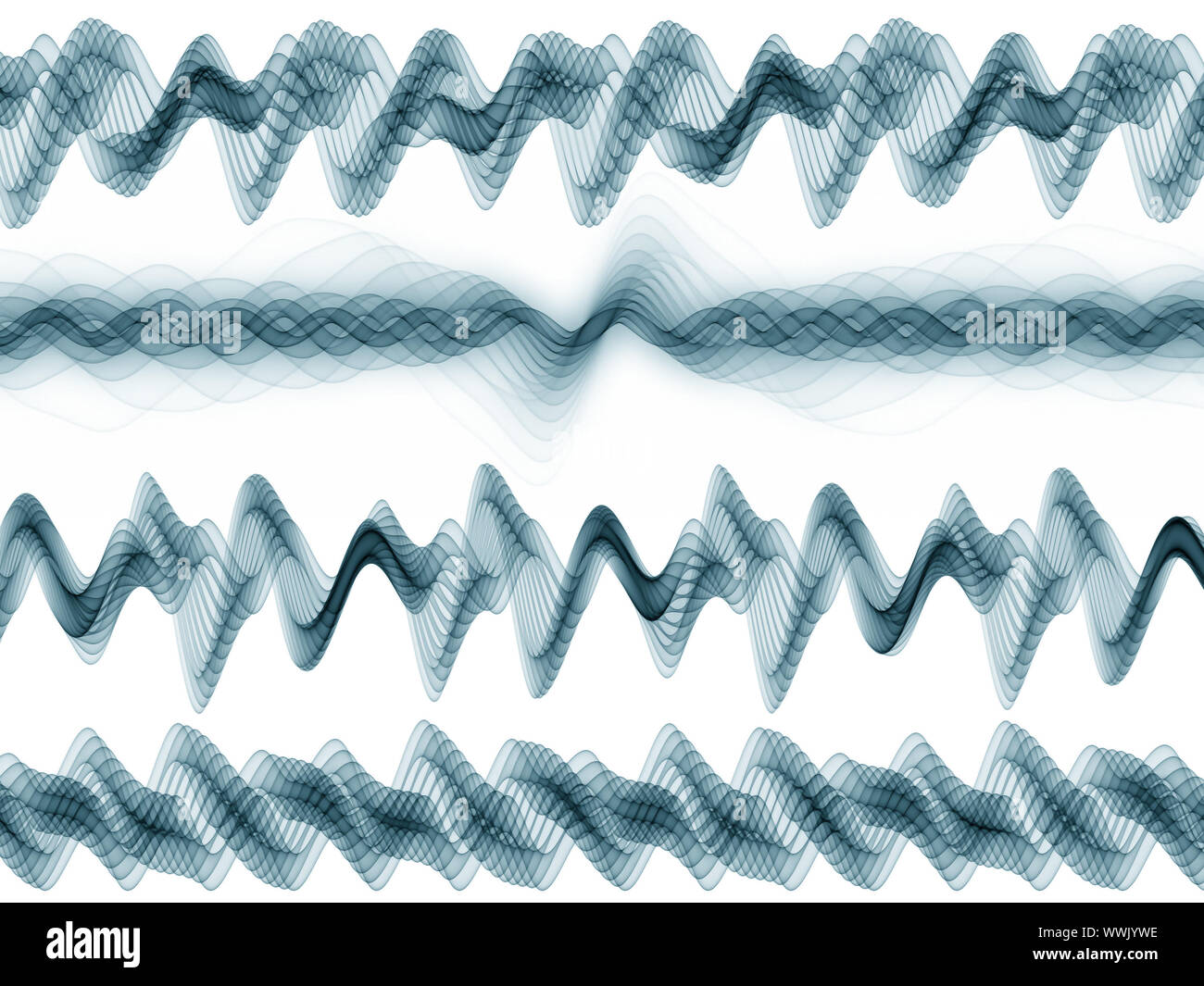 Abstract sound wave rendered in teal against white background Stock ...