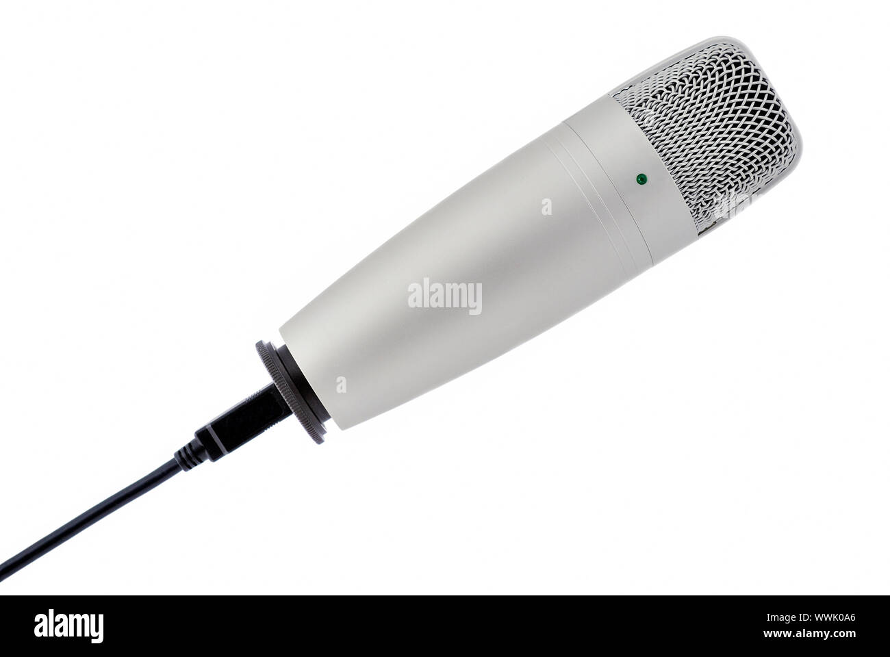 a professional microphone on a white background Stock Photo - Alamy