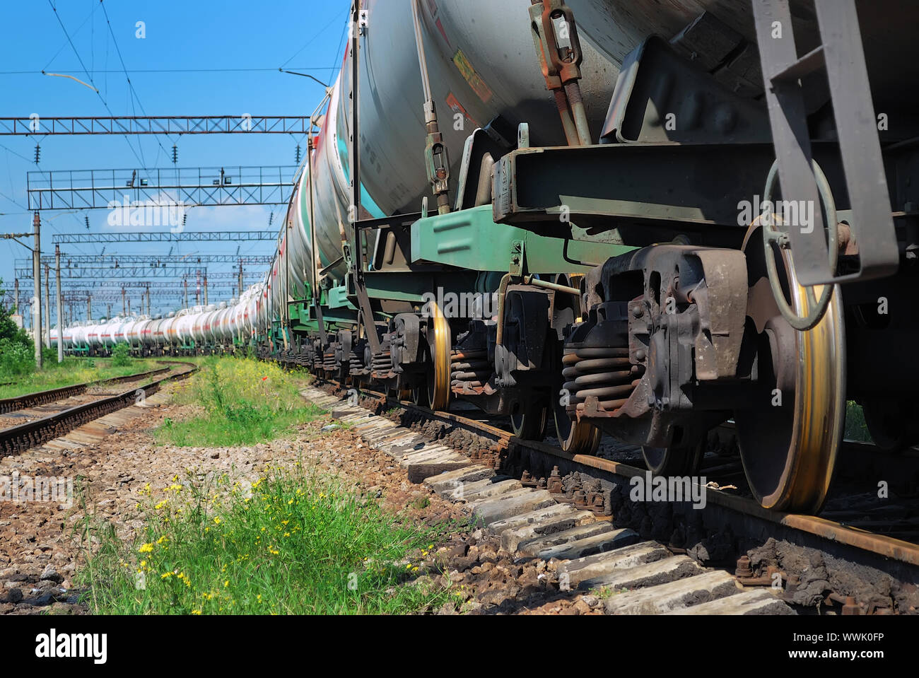 the train transports tanks with oil and fuel Stock Photo - Alamy