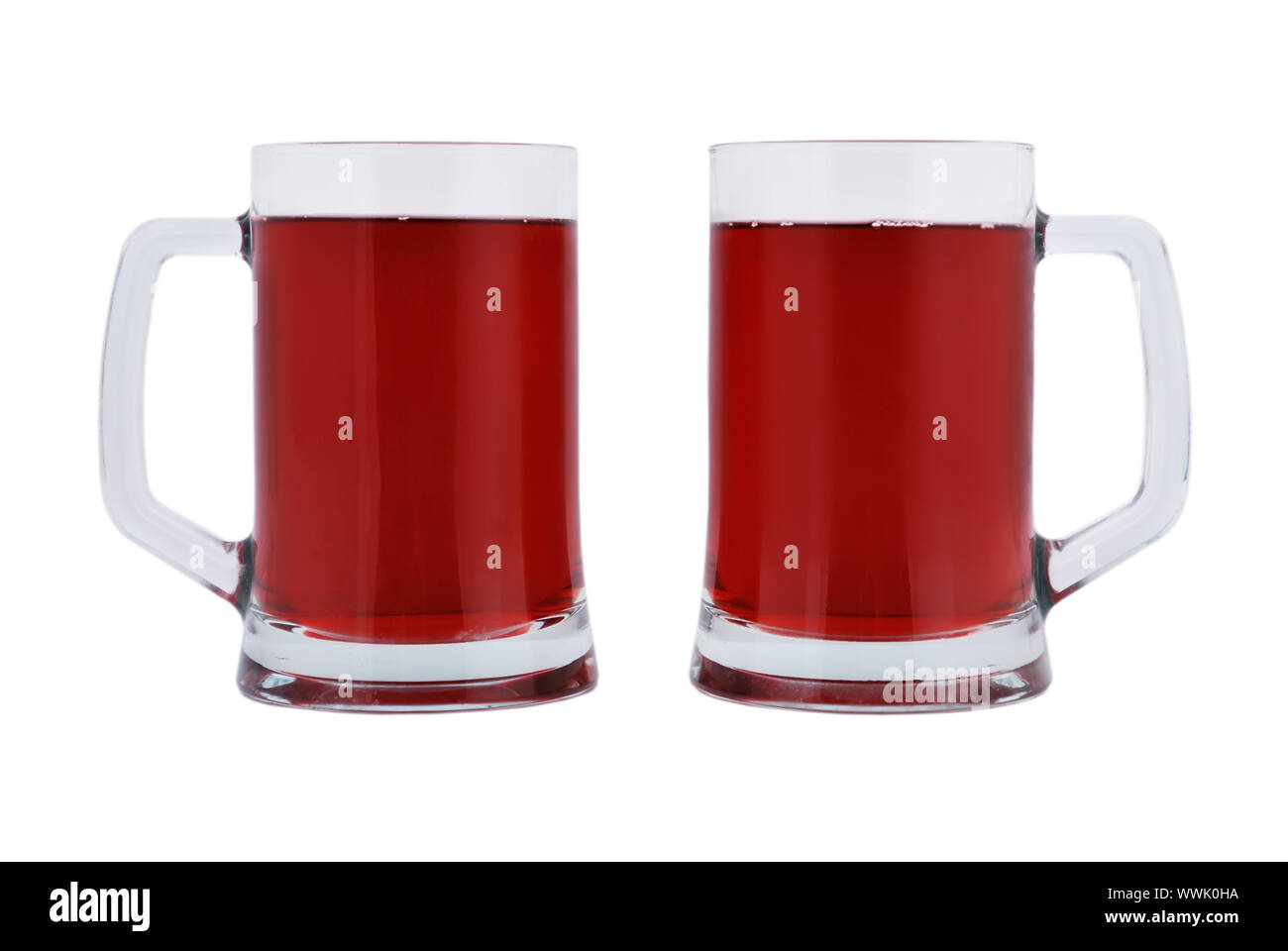 two glasses of cold karkade on a white background Stock Photo - Alamy