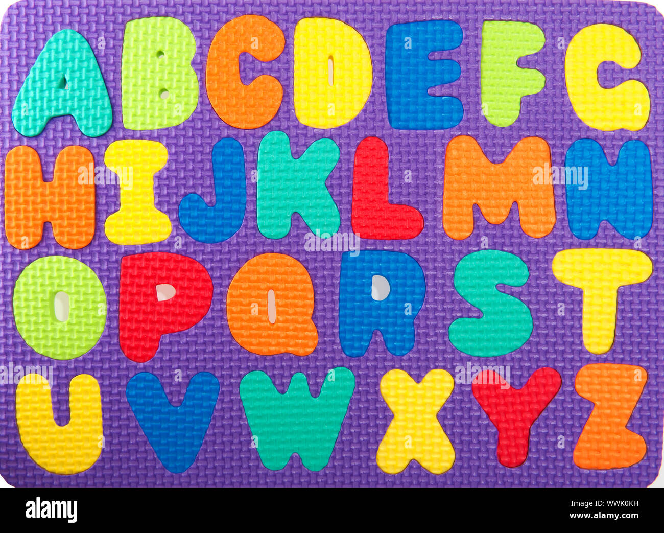 alphabet puzzle in colors for educational purpose Stock Photo - Alamy