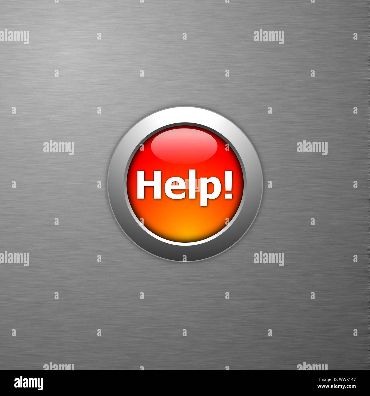 red help button on metal a texture Stock Photo - Alamy