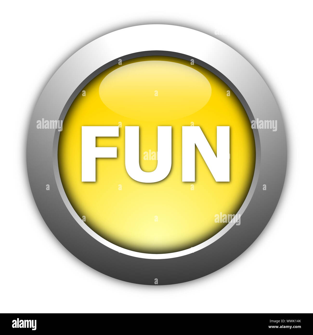 party or fun button for a happy day isolated on white Stock Photo - Alamy