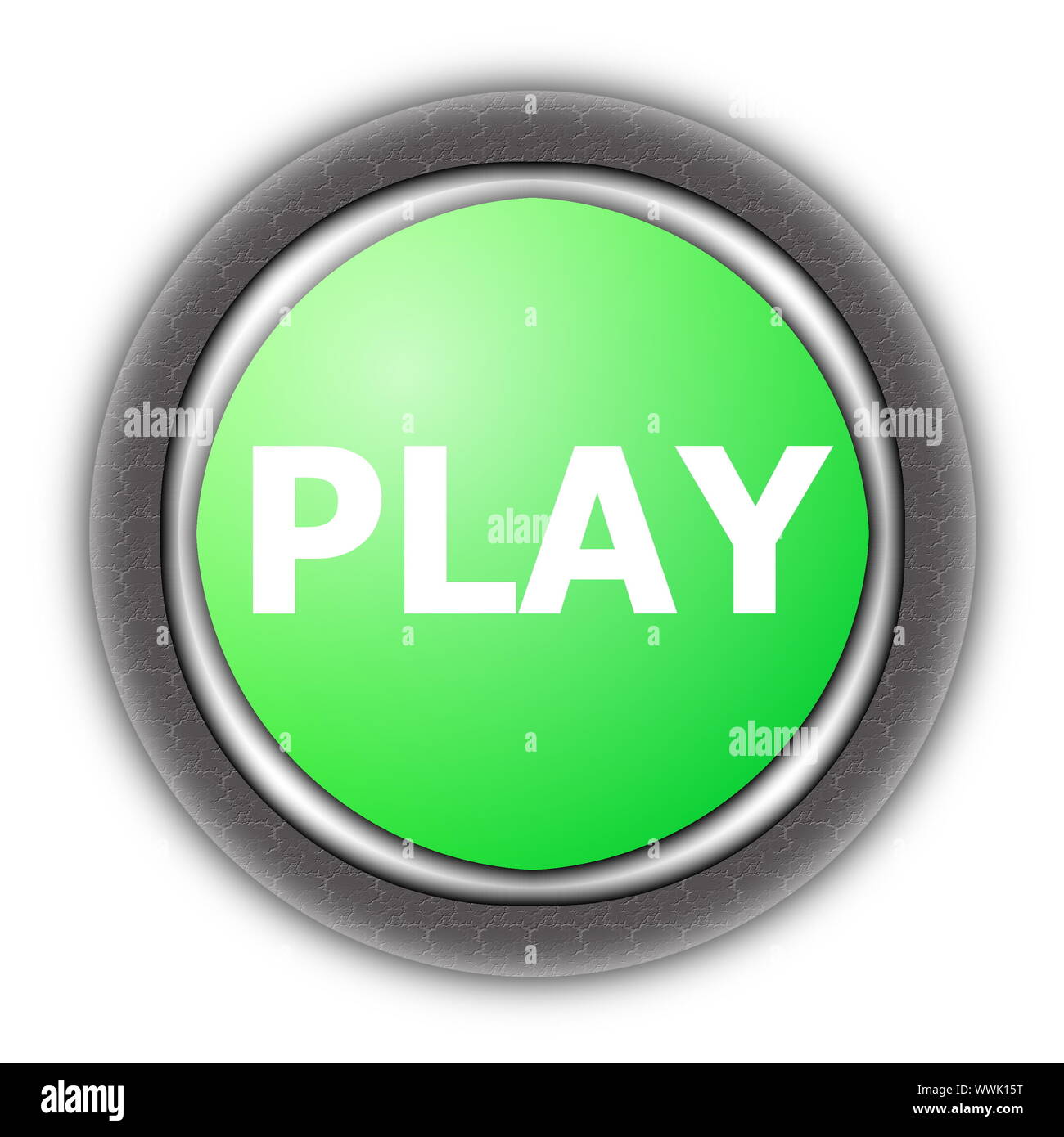 play button illustration isolated on white background Stock Photo - Alamy