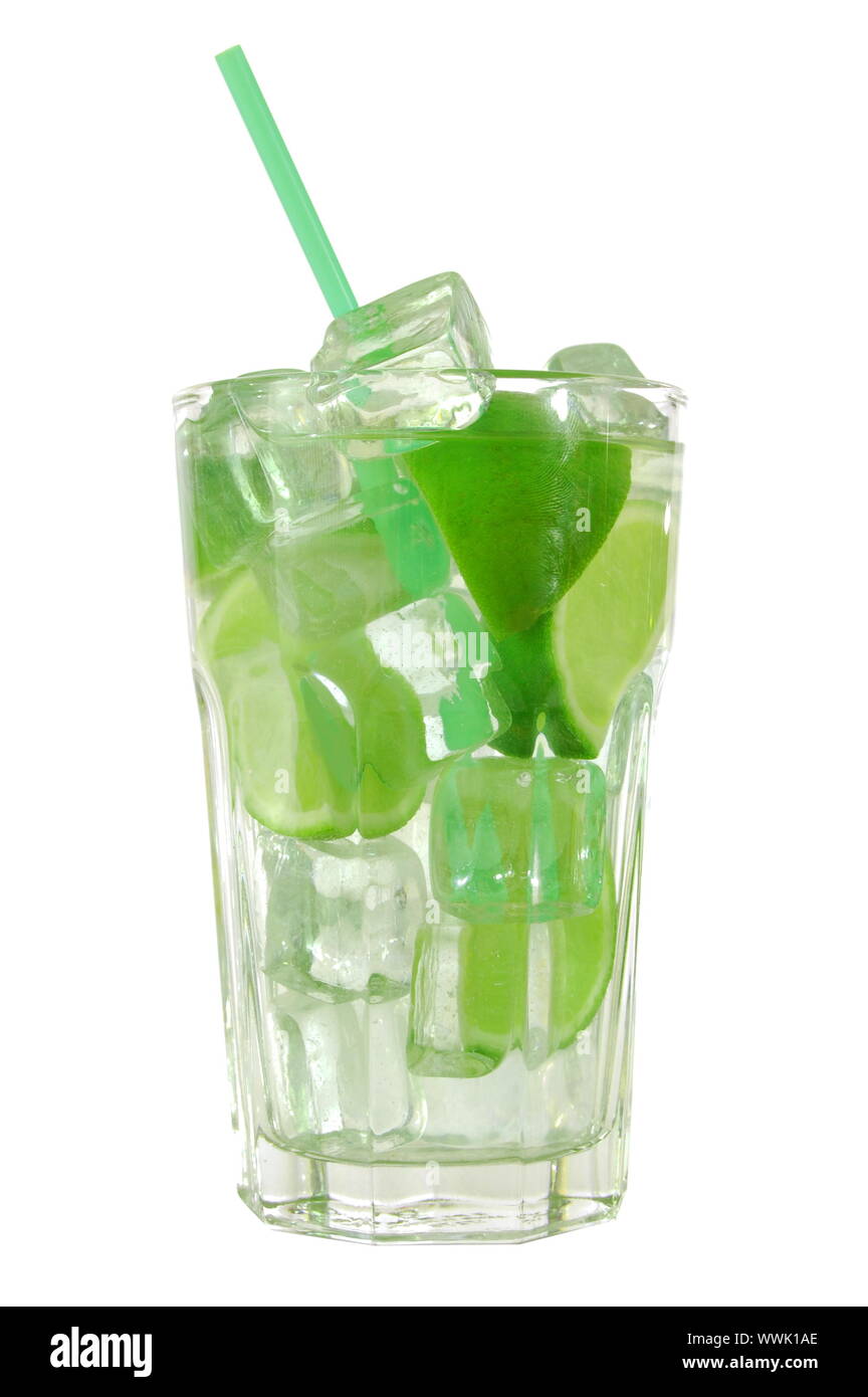 green cocktail with ice cubes and copyspace Stock Photo - Alamy