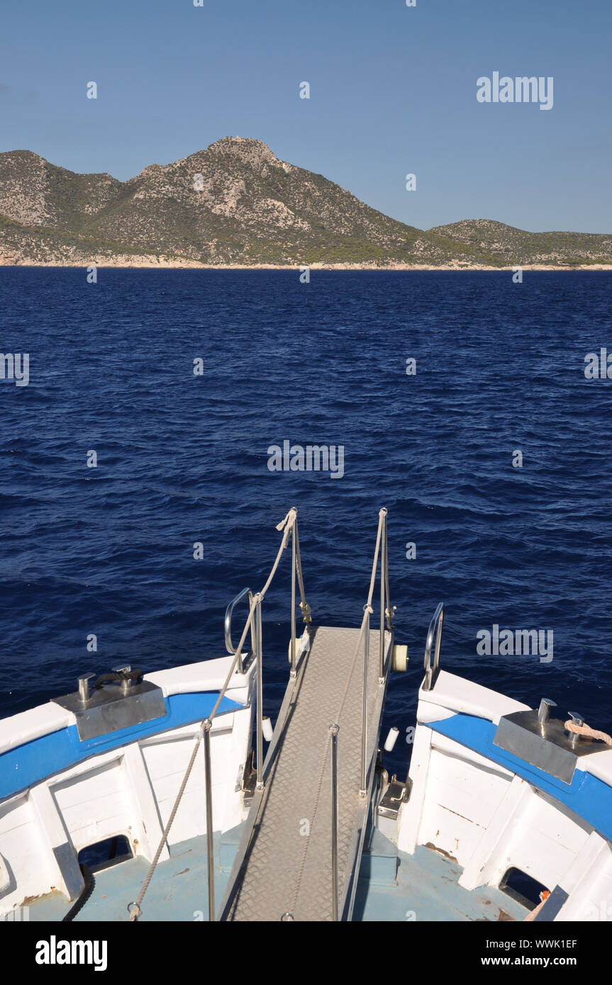 Boat at Dragonera Island Stock Photo - Alamy