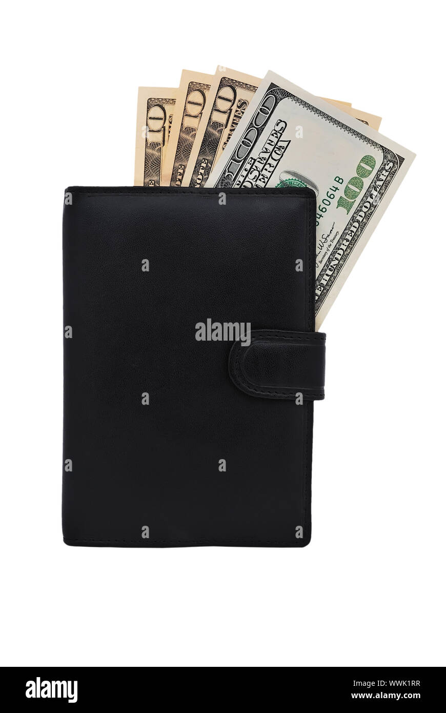 leather purse on a white background Stock Photo - Alamy