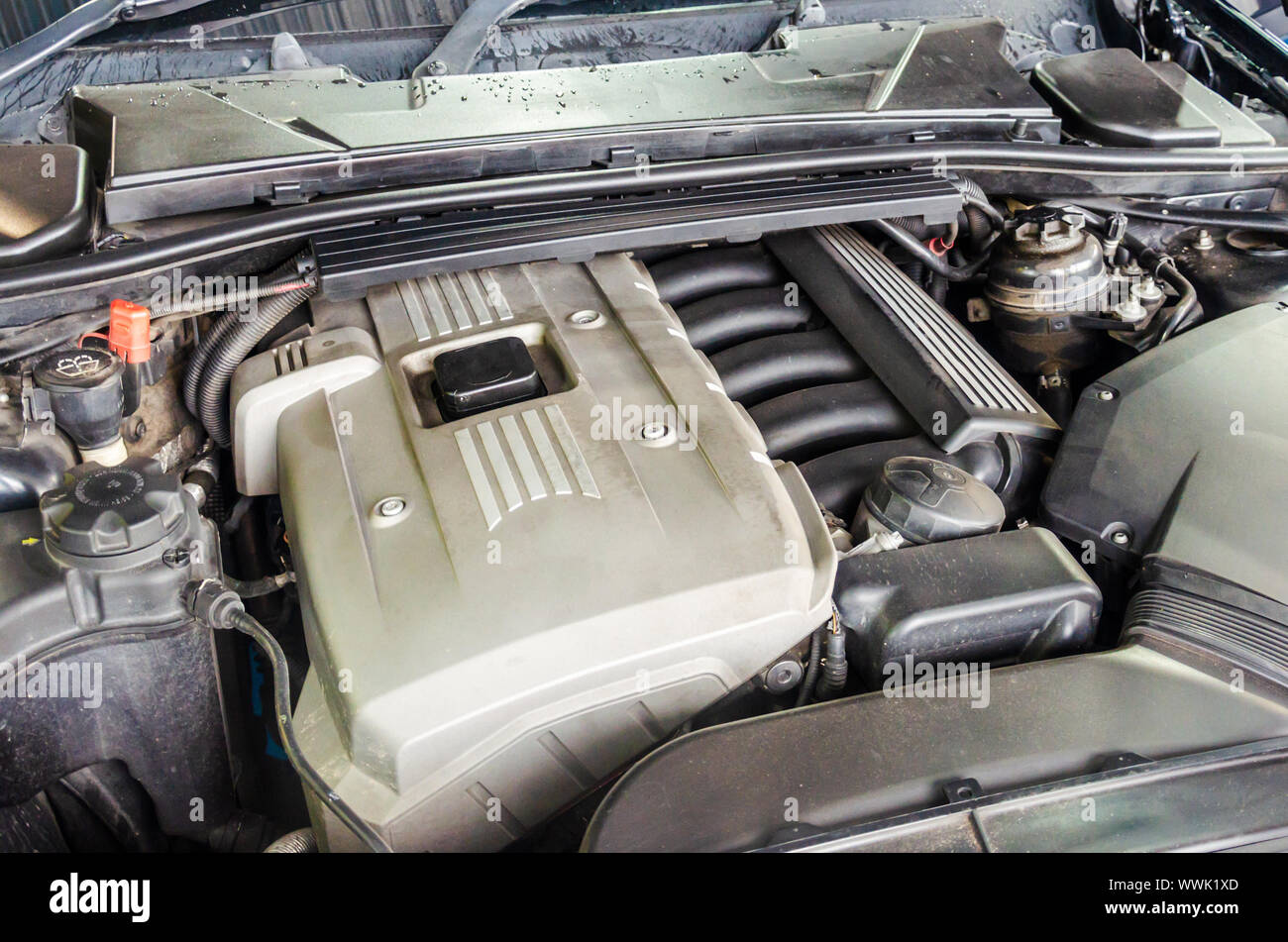 detail of new car engine Stock Photo - Alamy