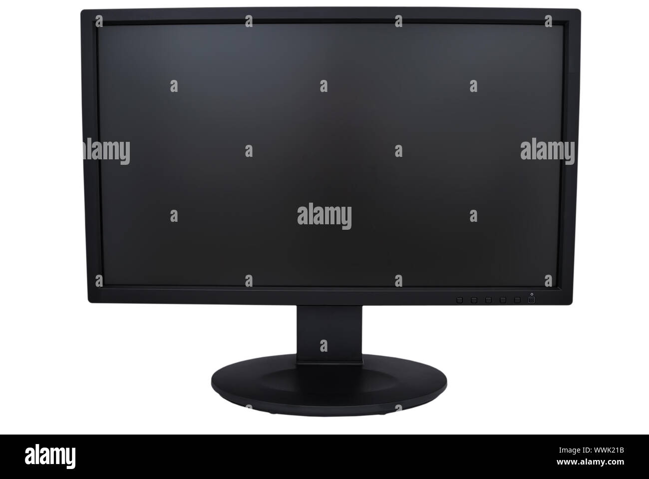 black wide computer monitor on white background Stock Photo - Alamy